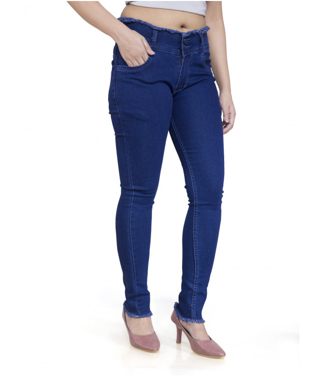 Products Details - Divinestar Woman Blue Slim Fit Jeans | forvision